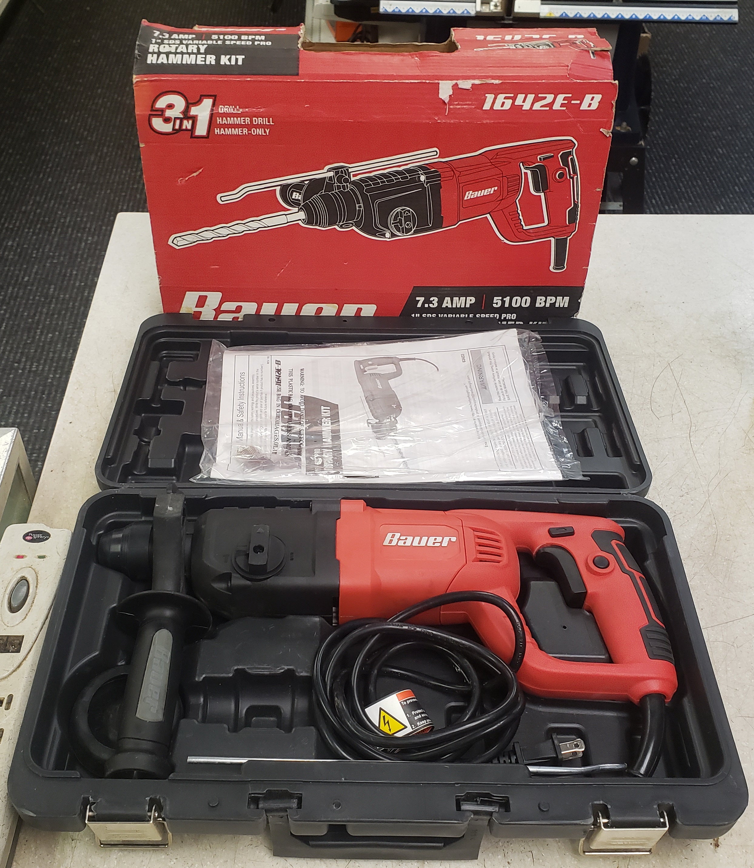 BAUER 1642e b 7.3A 1 SDS PLUS Variable Speed Rotary Hammer Drill Buy Sell Outlet