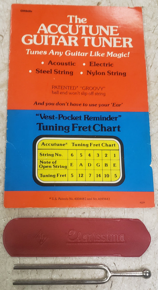 Vintage Clarissima A-440 Tuning Fork with The Accutune Guitar Tuner Bo ...